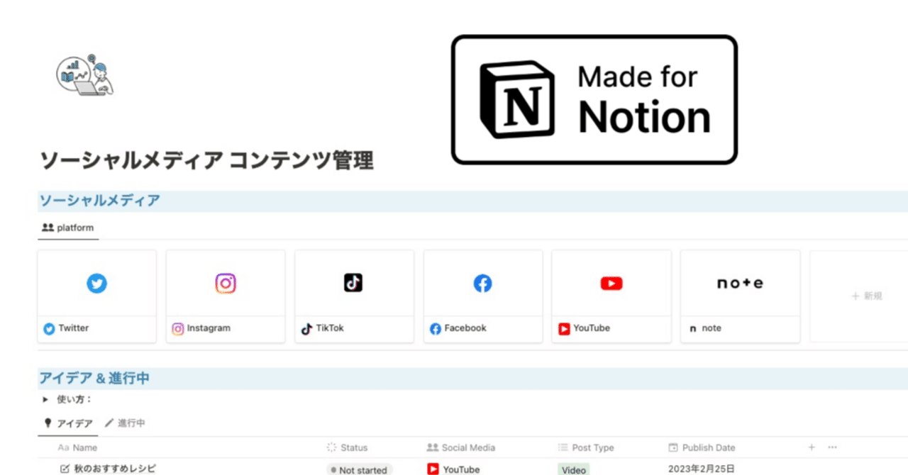 各SNSに投稿するコンテンツの管理をNotionで一括管理することについて【テンプレあり】｜しー @育児 × Notion