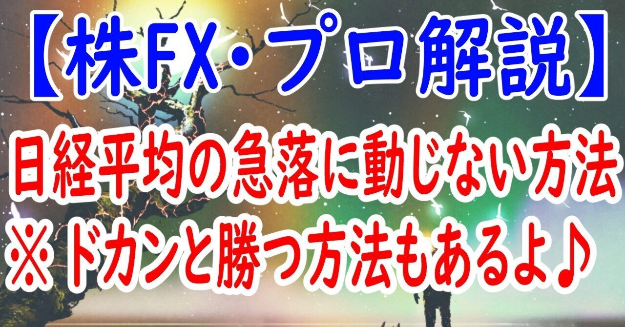 【株FX】「日経平均の急落に動じない方法」＆「コツコツ勝って、ドカンと『勝つ』方法」｜投資の毒舌な妹
