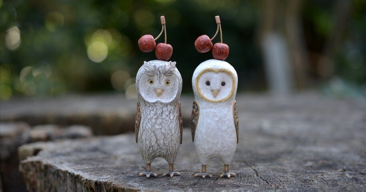 owl and cherry objects｜初雪・ポッケ