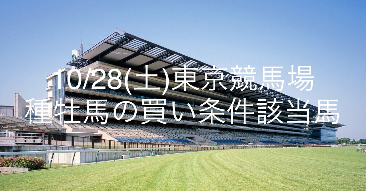 1028土東京競馬場 種牡馬の買い条件該当馬｜回収率向上委員会