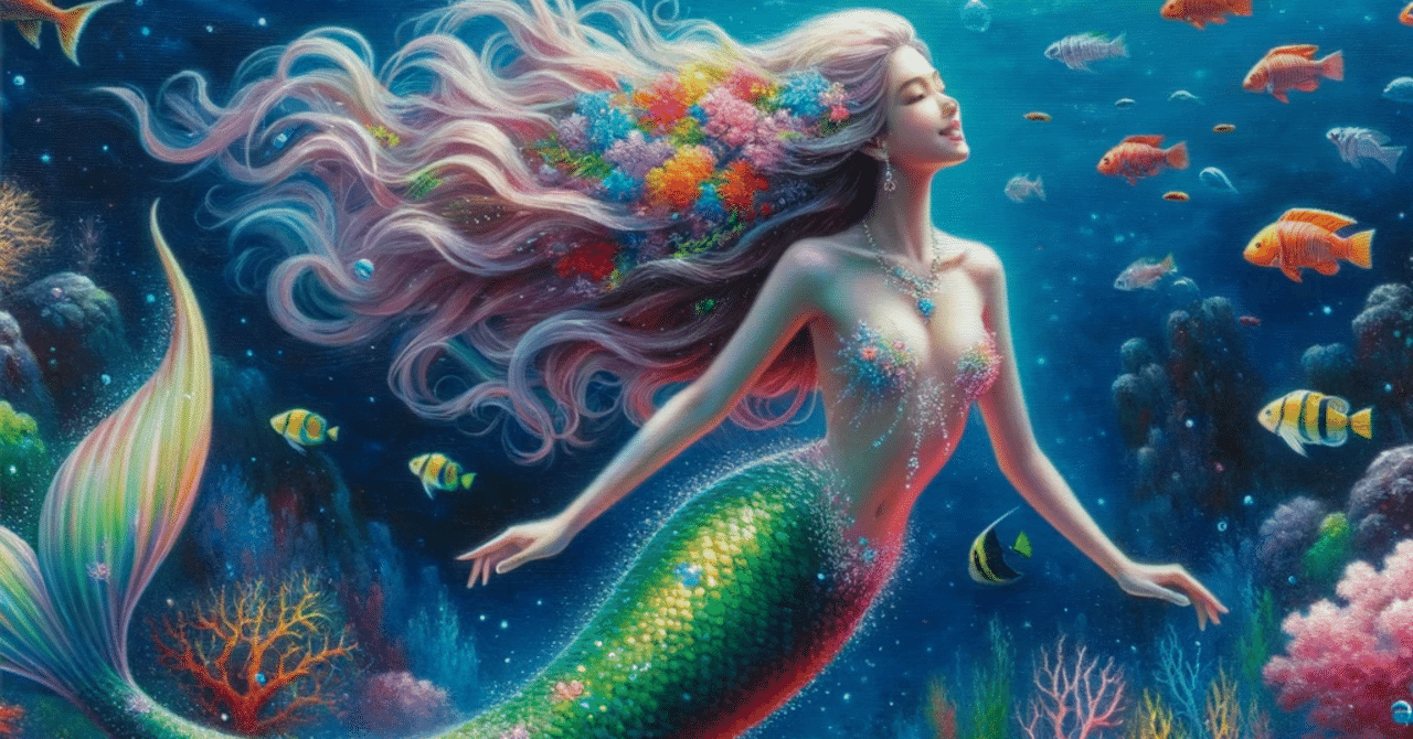 ChatGPTのDALL-E3で、人魚の美女を描きました！！｜gorojy