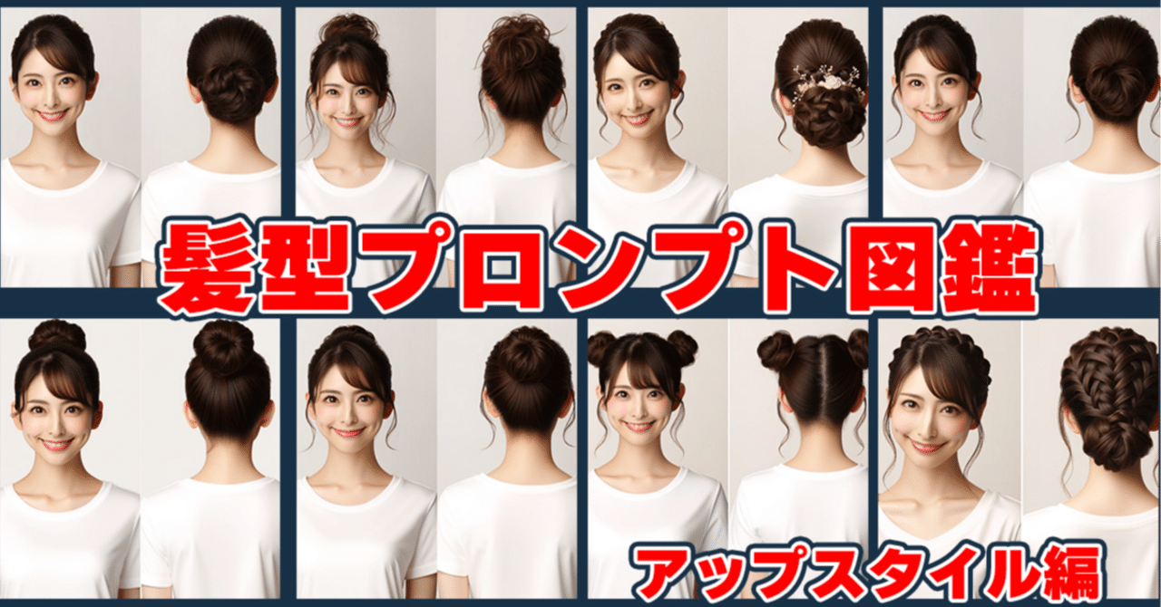 髪型プロンプト図鑑【女性アップスタイル編】｜Be Cool Users