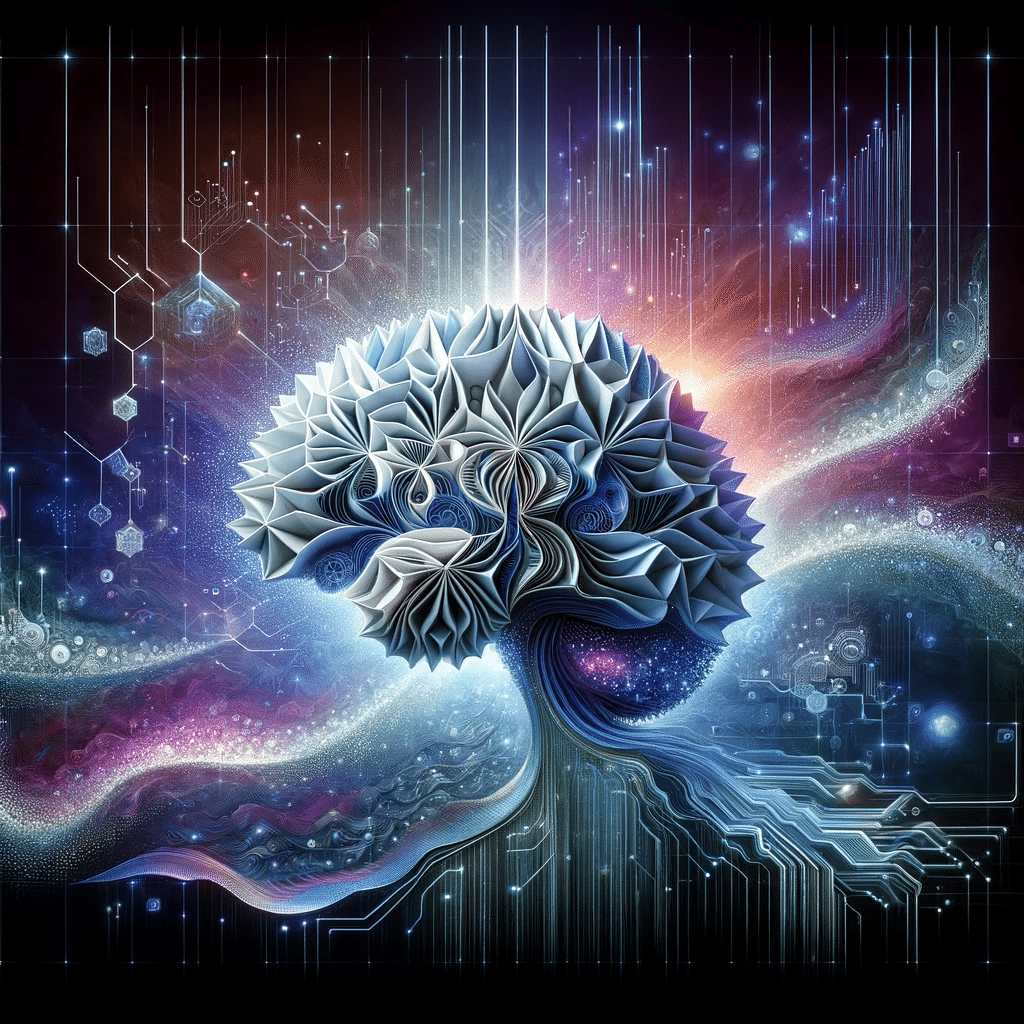 ChatGPTをイメージし作ったアート。 折り紙で作った脳はとても美しかった。 --- Origami Vision Delivering ...