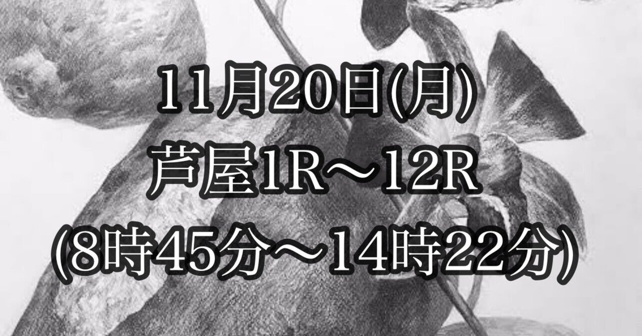 11月20日(月) 芦屋1R〜12R (8時45分〜14時22分)｜YAT総/プロ競艇予想師