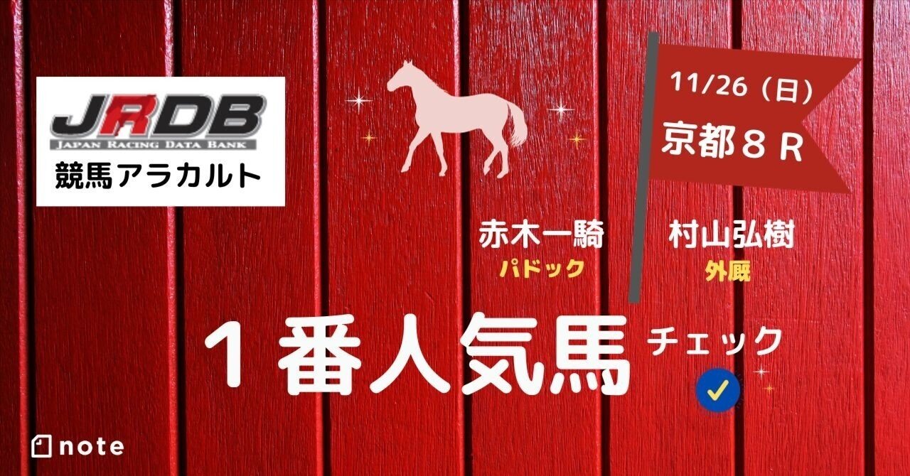 11/26（日）京都8R 1番人気馬チェック｜JRDB 競馬アラカルト