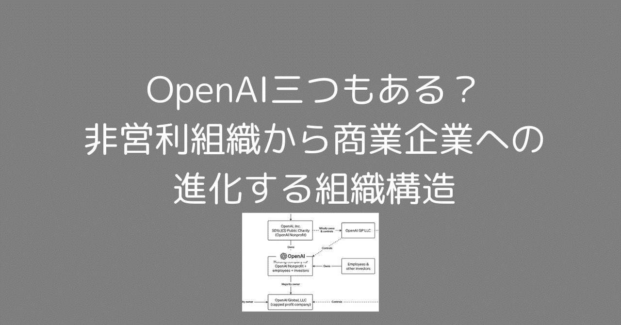 OpenAI三層構造: 非営利、営利、管理の融合｜0xpanda alpha lab