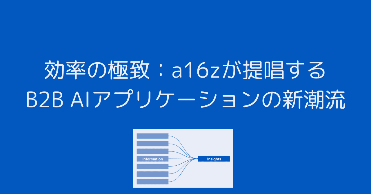 B2B AIアプリケーション：a16zの「少ない入力で大きな成果」戦略｜0xpanda alpha lab