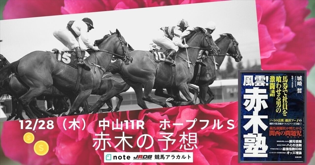12/28（木） 中山11R ホープフルS 赤木の予想｜JRDB 競馬アラカルト