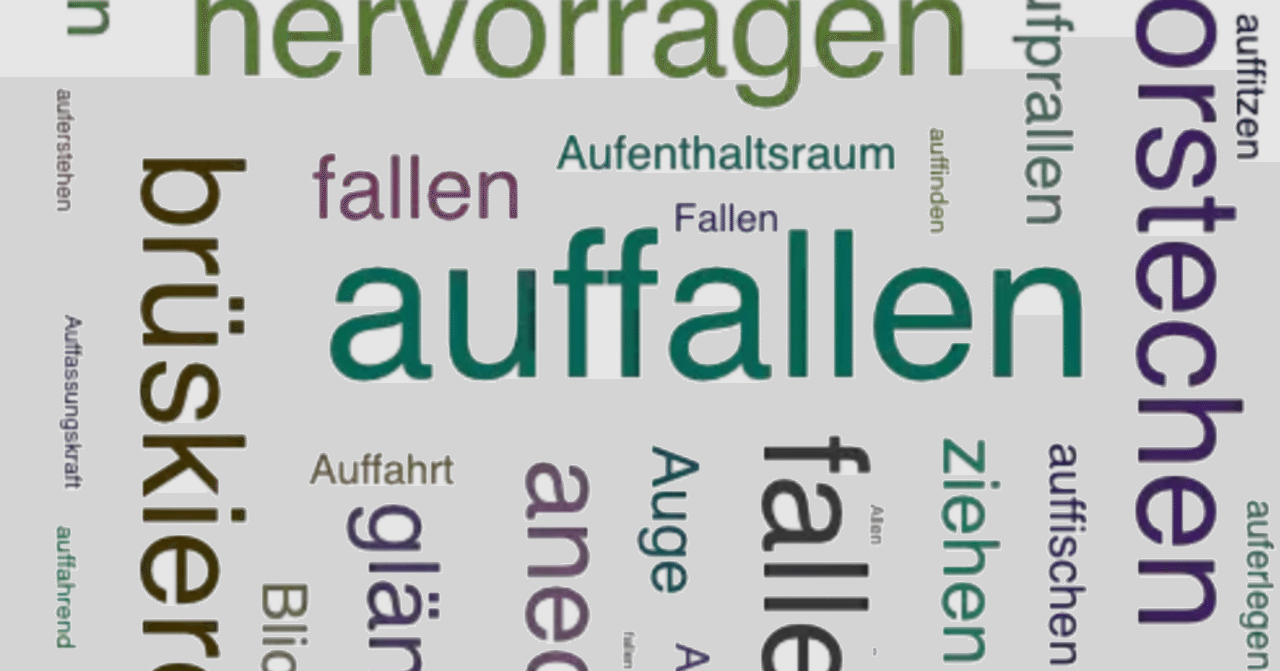 今日のドイツ語10：auffallen 4－20 Dieses Wort ist Teil des Wortschatzes für das ...