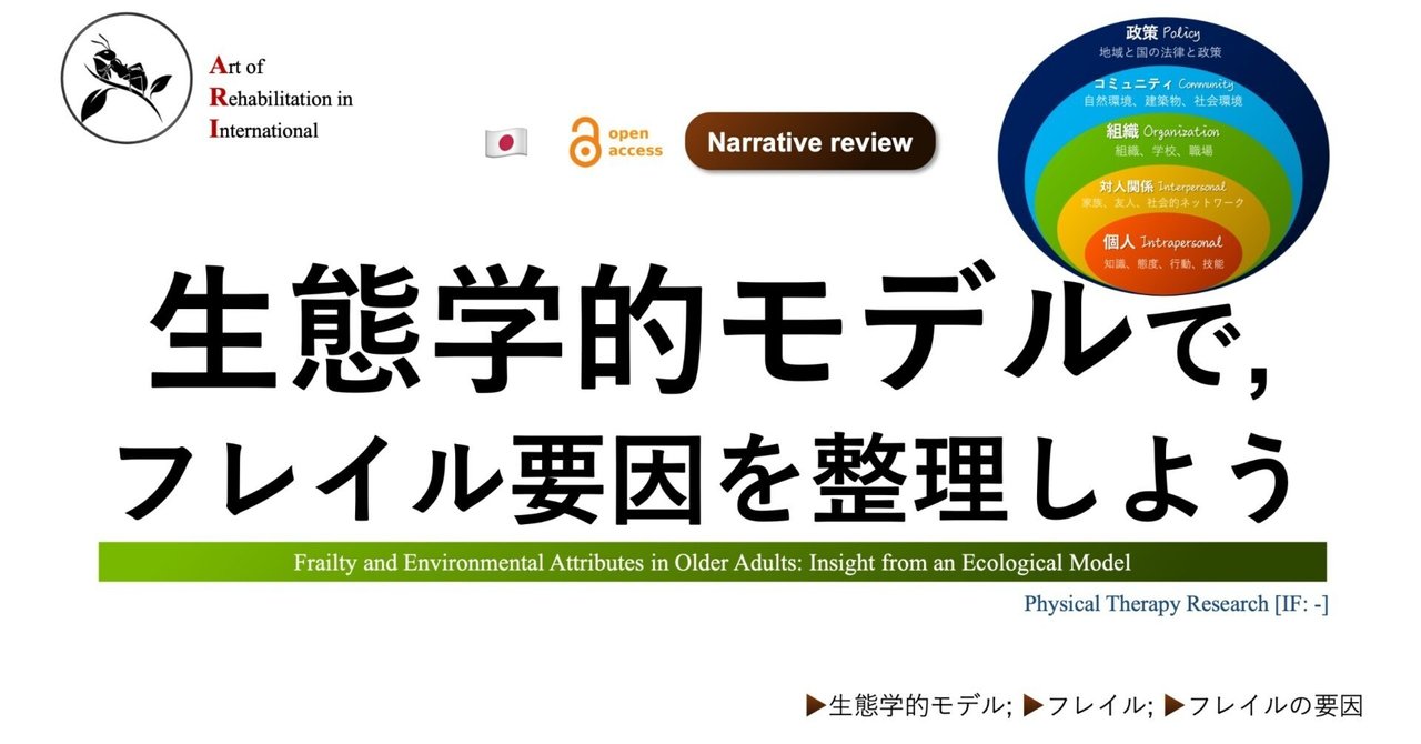生態学的モデルでフレイル要因を整理しよう|super Human 理学療法士/保健学博士 Phd