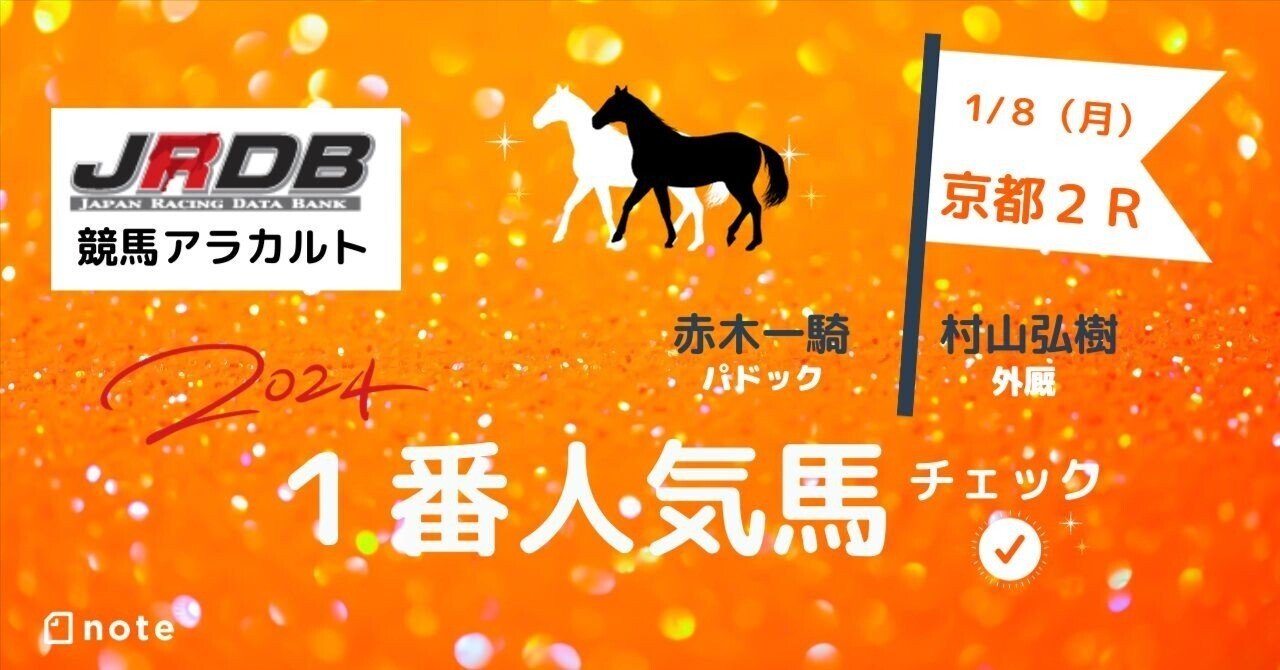 1/8（月）京都2R 1番人気馬チェック｜JRDB 競馬アラカルト