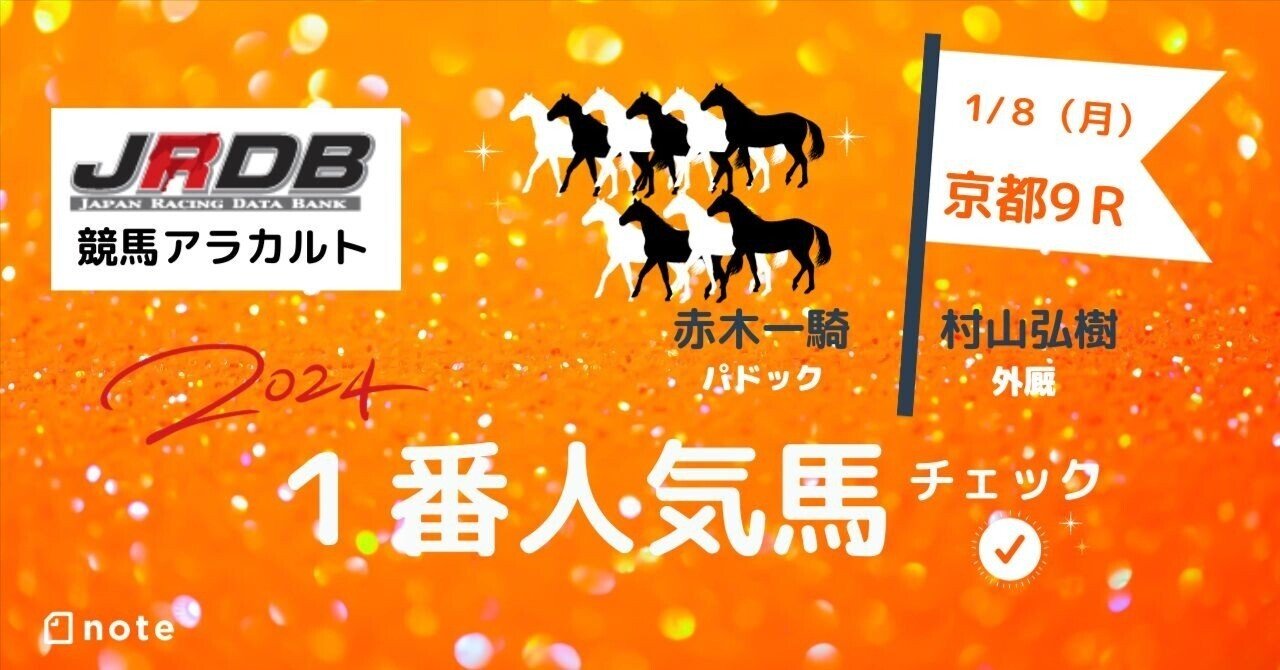 1/8（月）京都9R 蹴上特別 1番人気馬チェック｜JRDB 競馬アラカルト