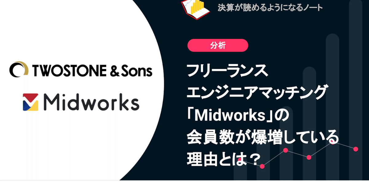 Q. フリーランスエンジニアマッチング「Midworks」の会員数が爆増している理由とは？｜決算が読めるようになるノート
