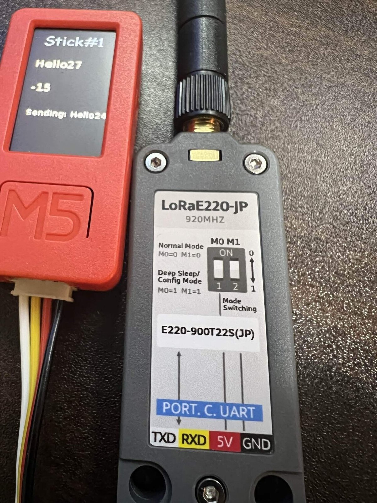 M5Stack LoRa Unit JP Ver(E220-900T22S) 動作テストOKです！｜moridenki