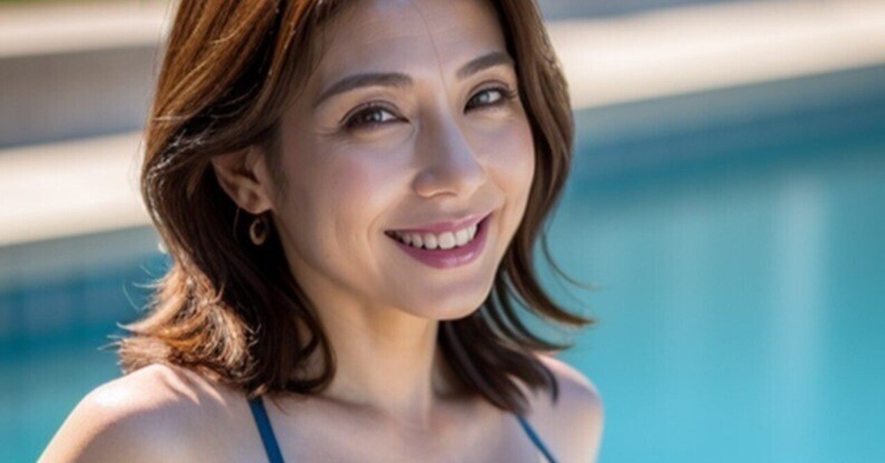 もっとおばさんを見て【40代巨乳ビキニ】AI熟女グラビア写真集(50枚)「呪文(プロンプト)付き」｜AI熟女ハンター