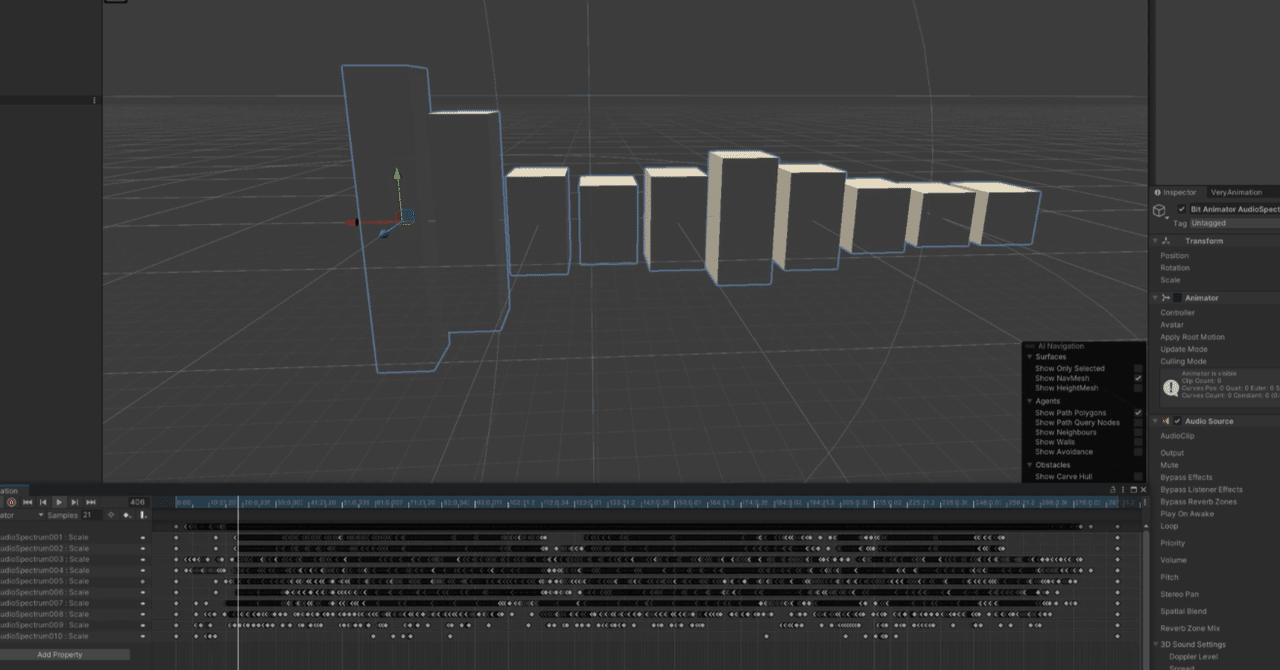 Bit Animatorでシェーダーに頼らないオーディオスペクトラム！｜真あつきatsuki