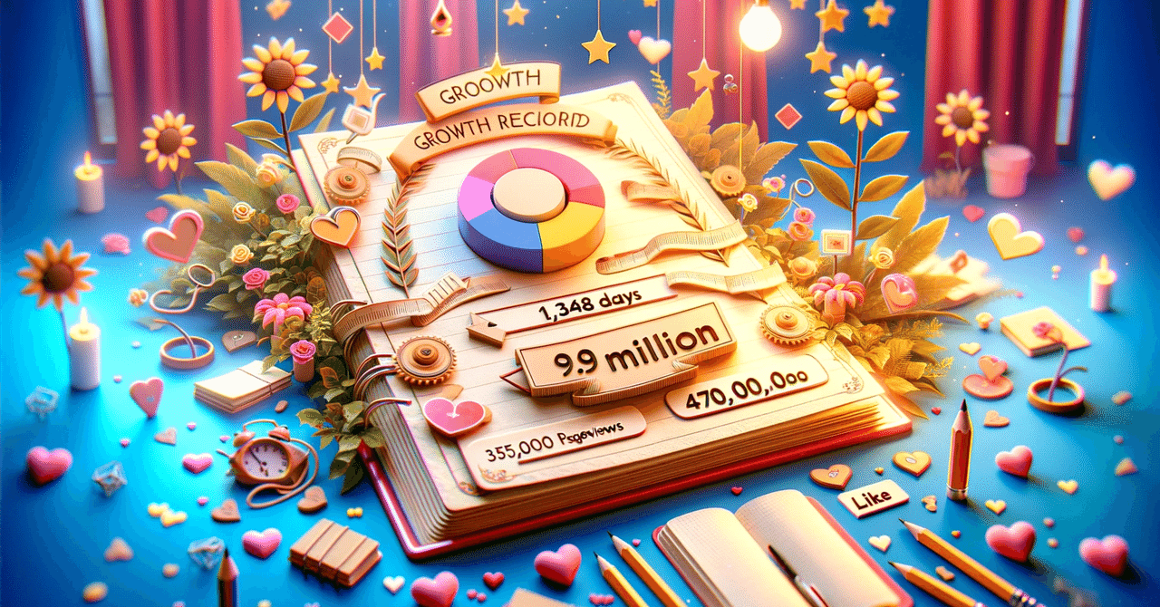 noteを始めてから1,348日目(3年+253日）の成長記録💕全体930万PV&3.5万フォロワー＆1万コメント&40万スキに感謝💖｜ひな姫 ...