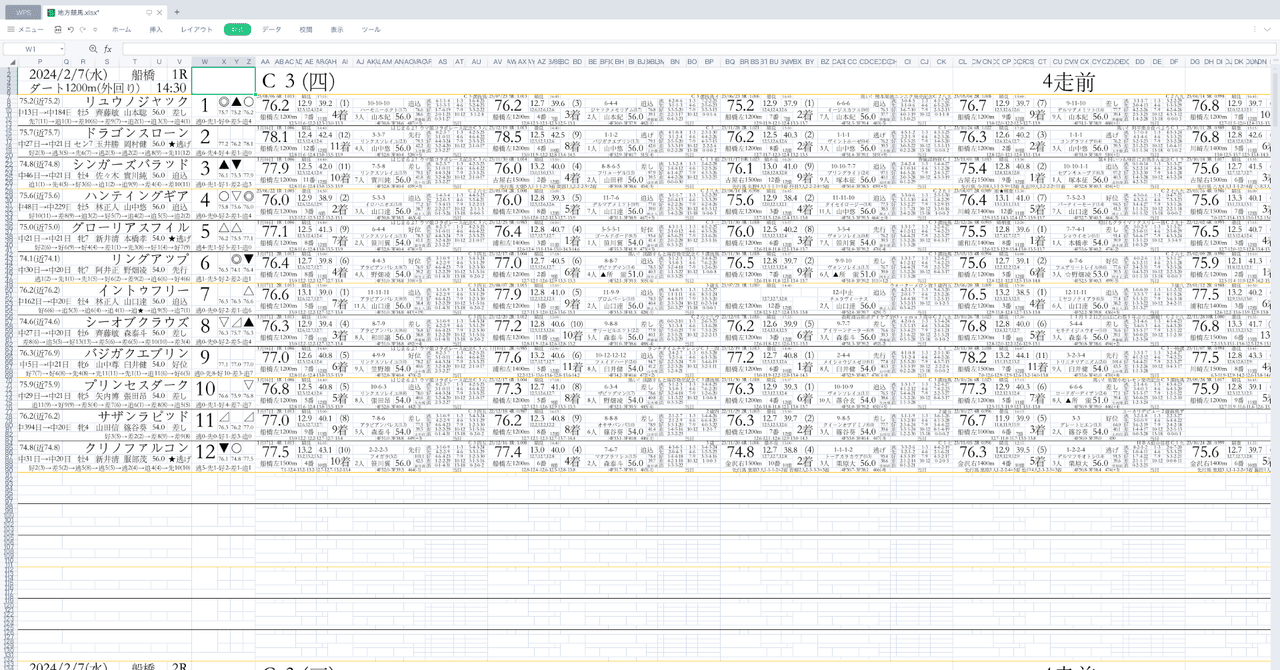 《船橋競馬2024/2/7(水)クイーン賞JpnIII スピード指数付40走表示詳細馬柱競馬新聞一日分 第1R左端部分無料》中央地方交流重賞 指定交流 Jpn3 4上牝馬オープン 地方競馬予想 ...