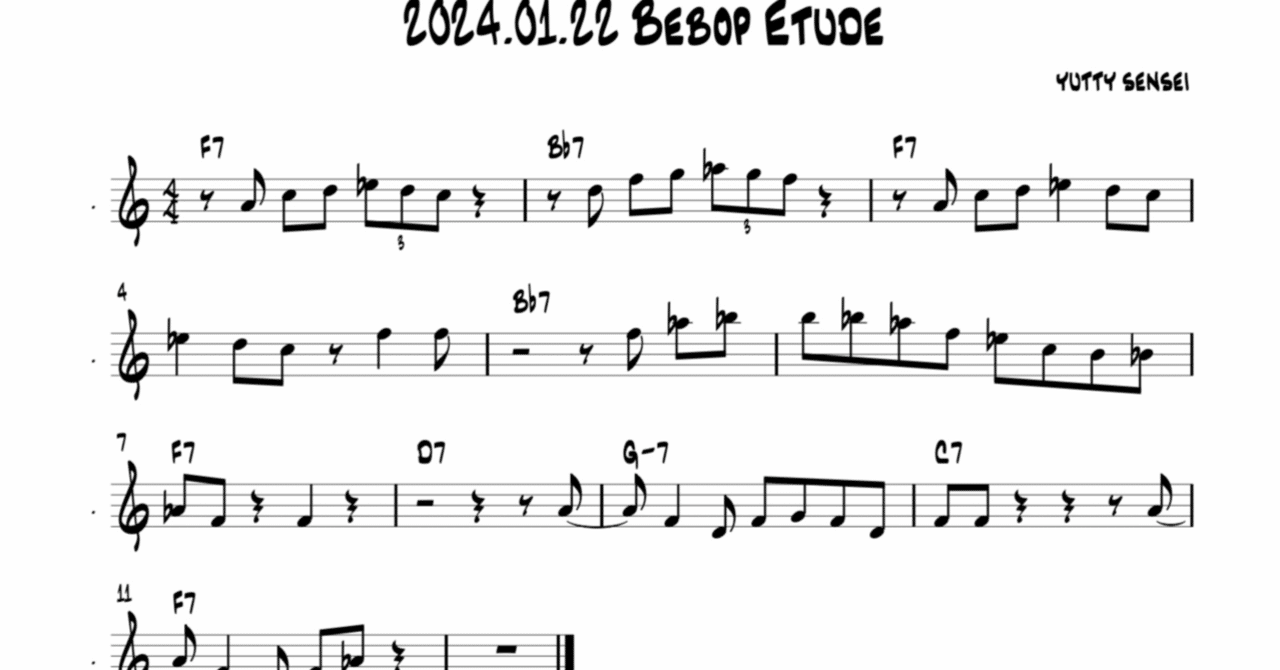 ビバップエチュード2024/01/22｜Yutty Sensei