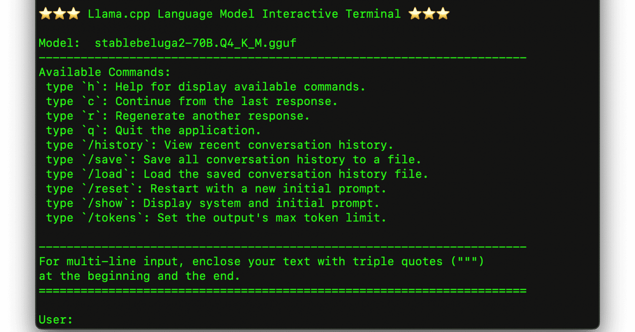 Llama-cpp-python研究: StableBeluga2用 Terminalスクリプト｜Lucas