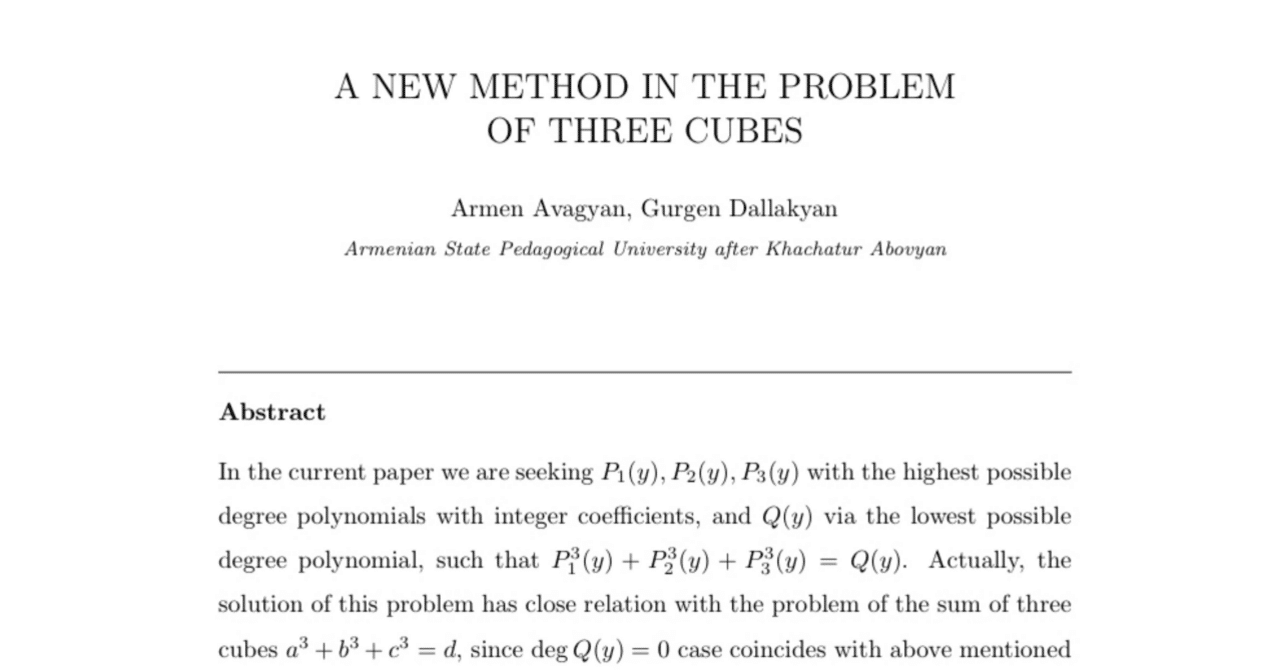 Sums of three cubes 2｜takao_1209