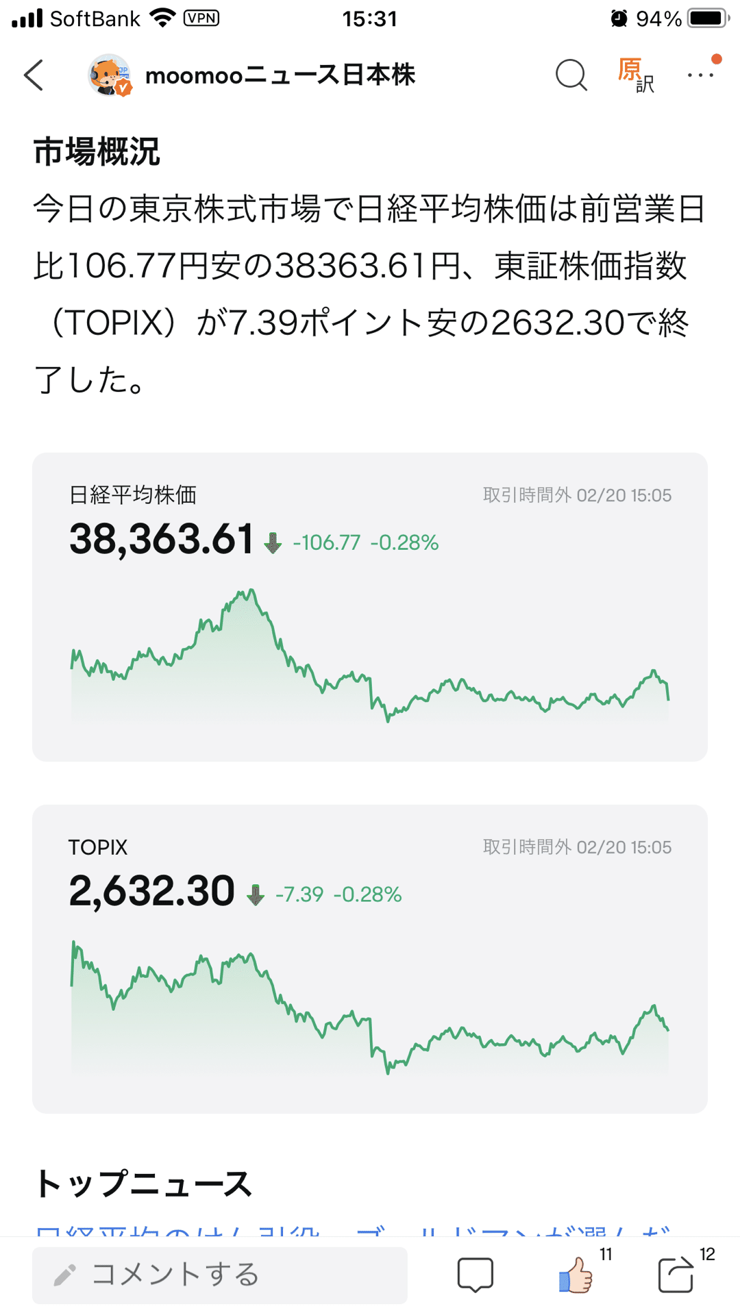 ⇨ 東京市場サマリー:日経平均続落 日本株支える「七人の侍」をゴールドマンが選定 日経平均は前営業日比106 77円安の38363 61円で