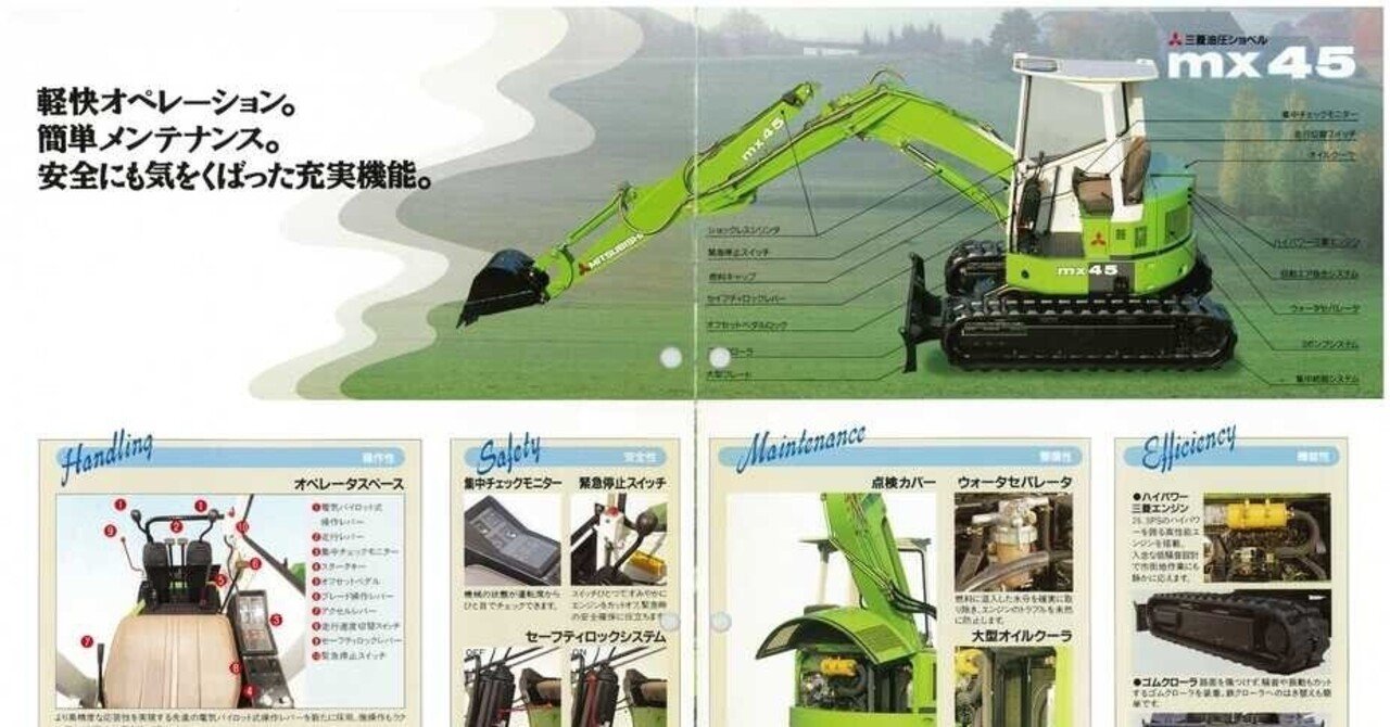新キャタピラー三菱 MX45 三菱油圧ショベル 超小旋回タイプ｜建設機械化ライブラリー