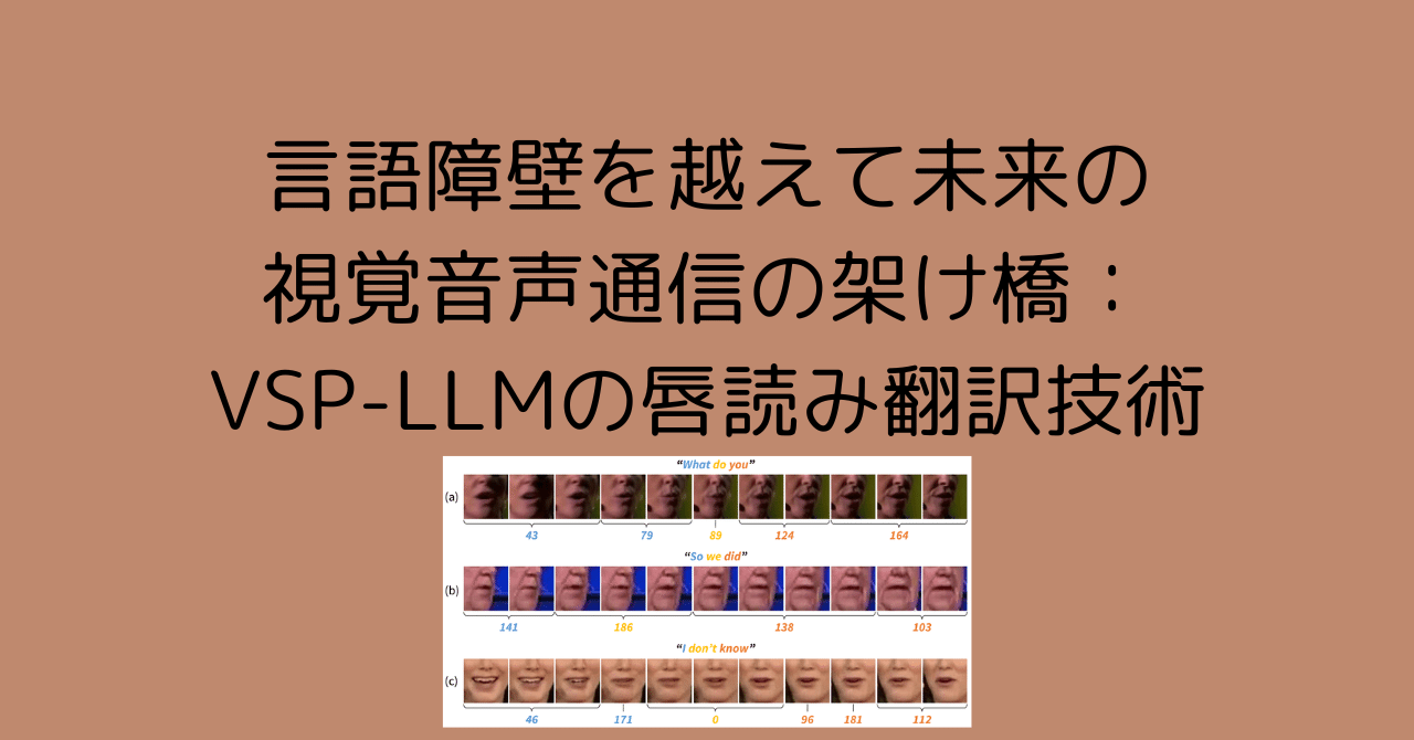唇の動きから言葉へ：VSP-LLMの革命的技術解析｜0xpanda alpha lab