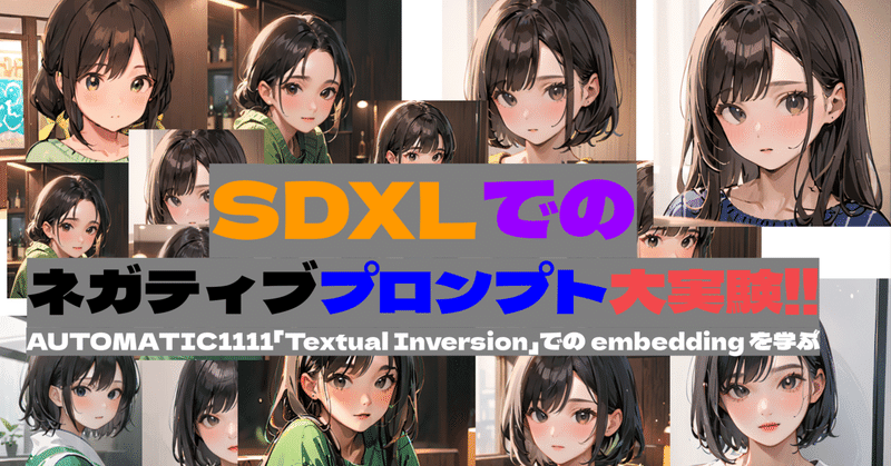 SDXLでのネガティブプロンプト大実験!! AUTOMATIC1111「Textual Inversion」でのembeddingを学ぶ｜AICU media