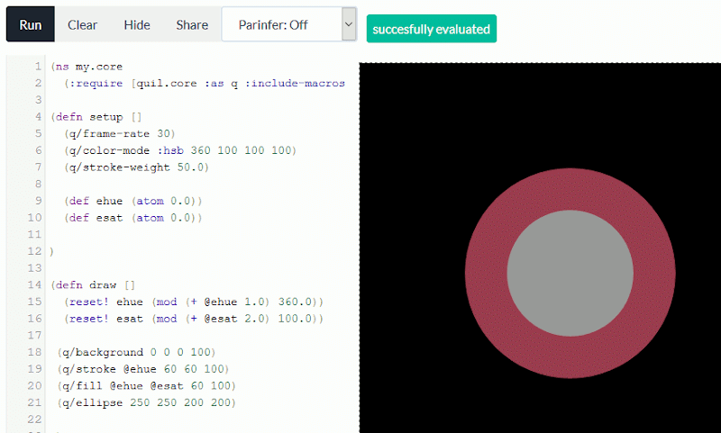 Quil で関数型プログラミング4：楽しいモード fun-mode？｜deconbatch