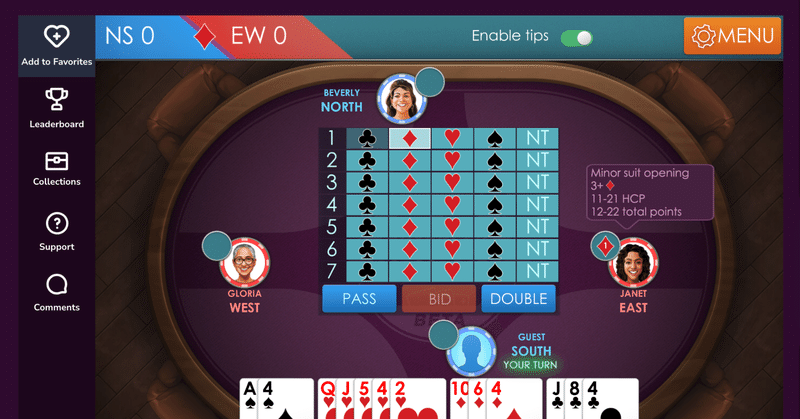 （小ネタ）Arkadium社の無料ブリッジゲーム「Advanced Bridge」｜コントラクトブリッジやってるシオノ