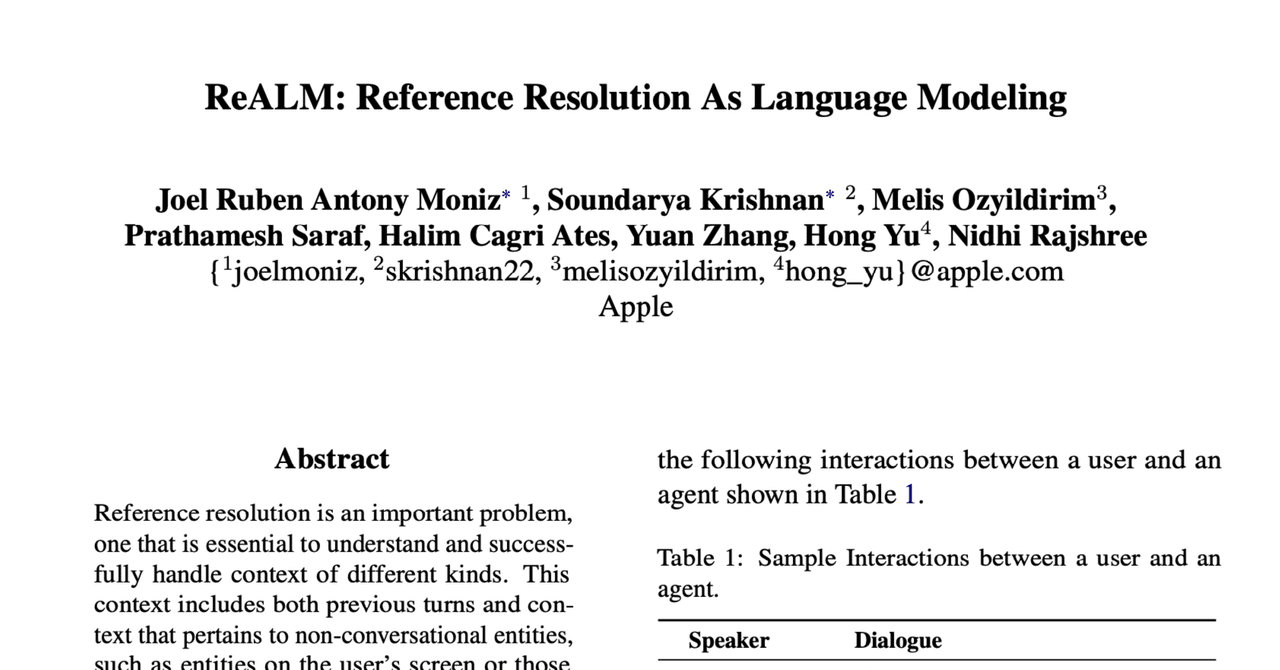 ReALM: Reference Resolution As Language Modeling言語モデリングとしての参照解決（Apple論文 ...
