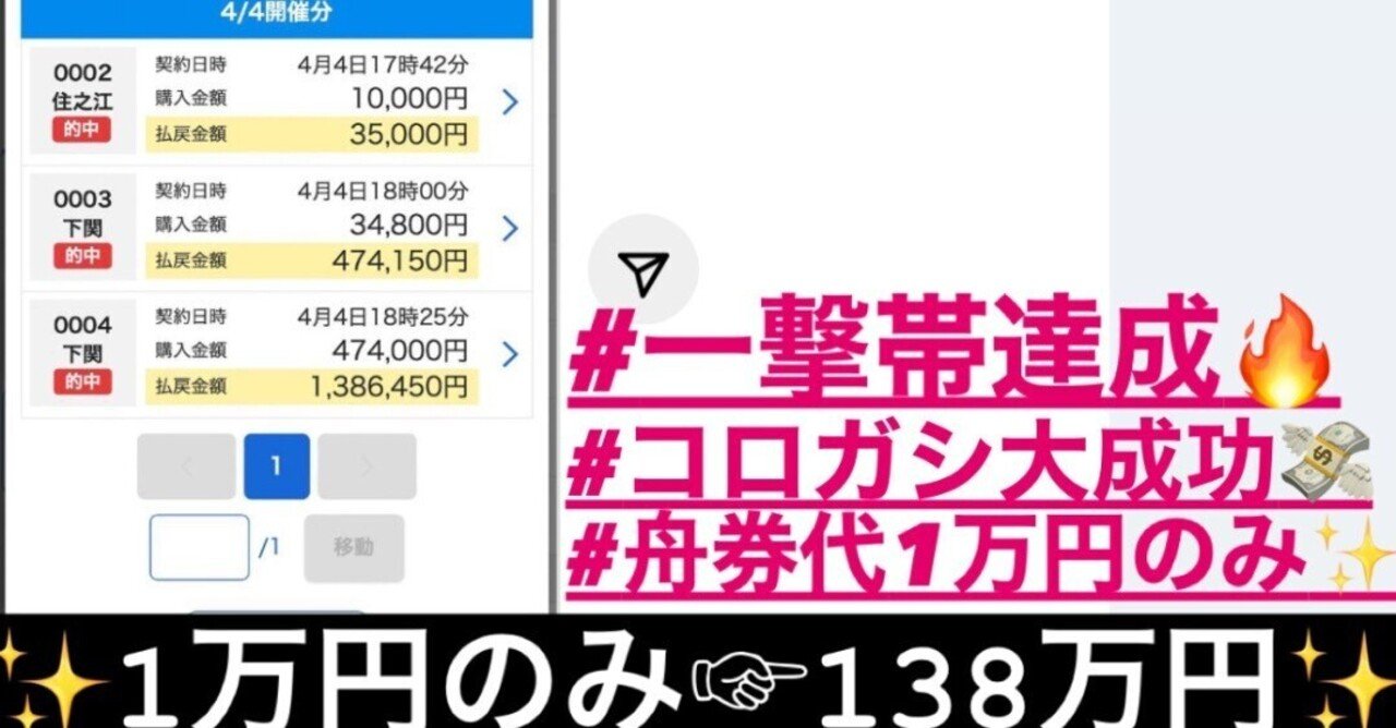🎯コロガシマガジン的中結果🎯 ｜🚤競艇予想士🚤みこ💕