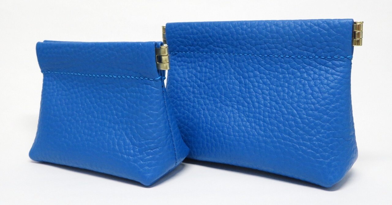 作品紹介：シュリンクレザーのミニポーチ ブルー｜REORG