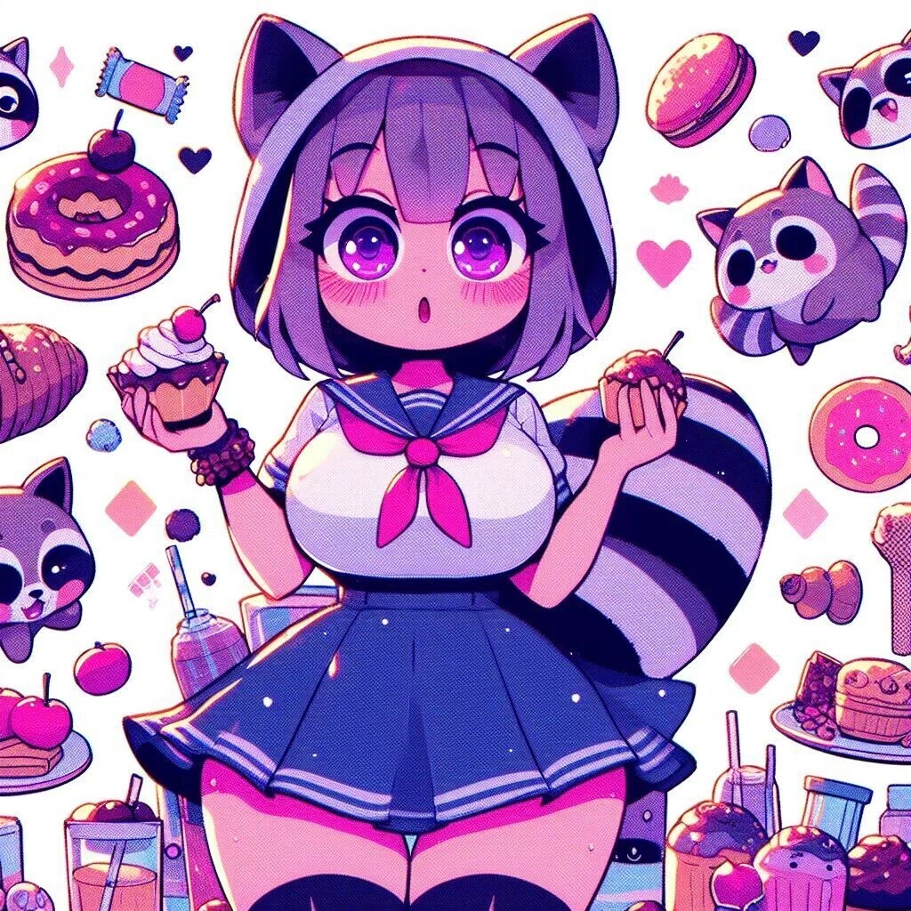 【AI art】 Raccoon Girl BMI 【Copilot Designer】｜00loⁿG