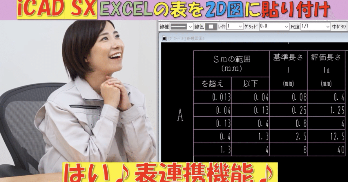 《息抜きE》Lv.61 iCAD SX エクセルでつくった表を2次元図面にラクラク貼り付け｜マッキー