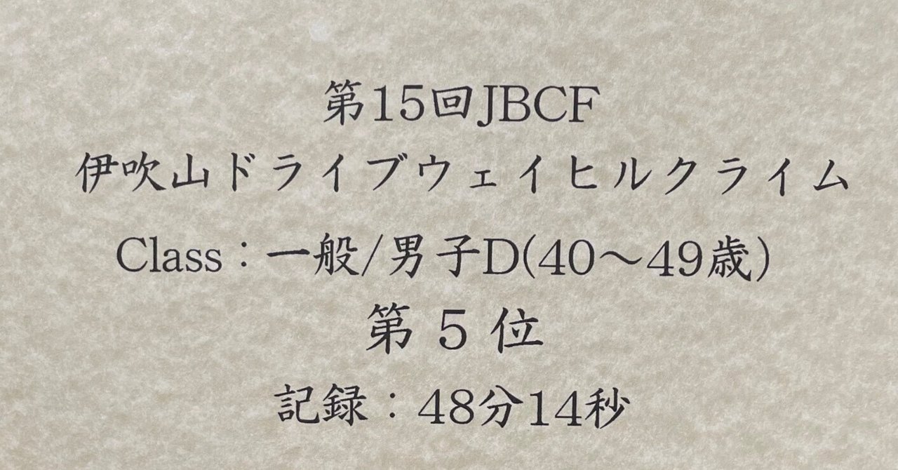 第15回JBCF伊吹山ドライブウェイヒルクライム 一般/男子D 第5位 入賞｜なぎ