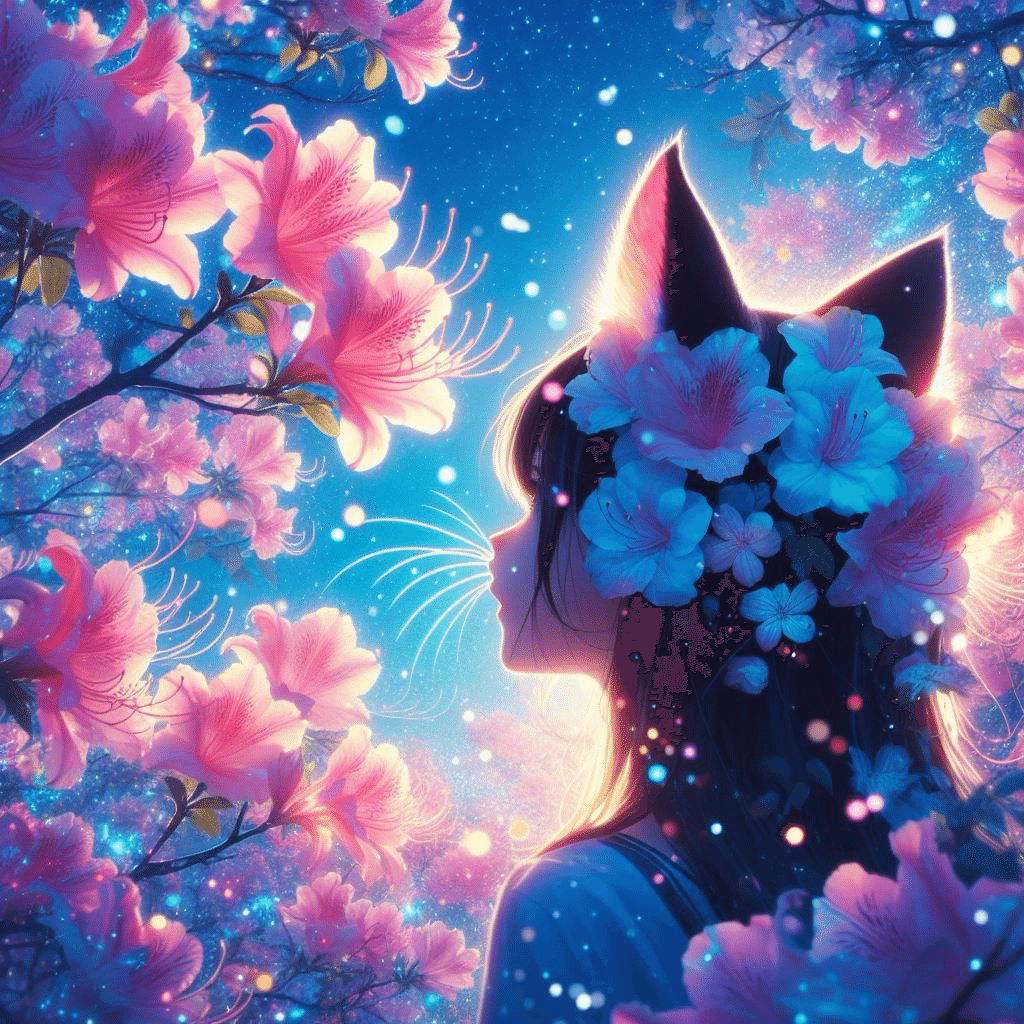 ツツジと猫｜towany(towa)