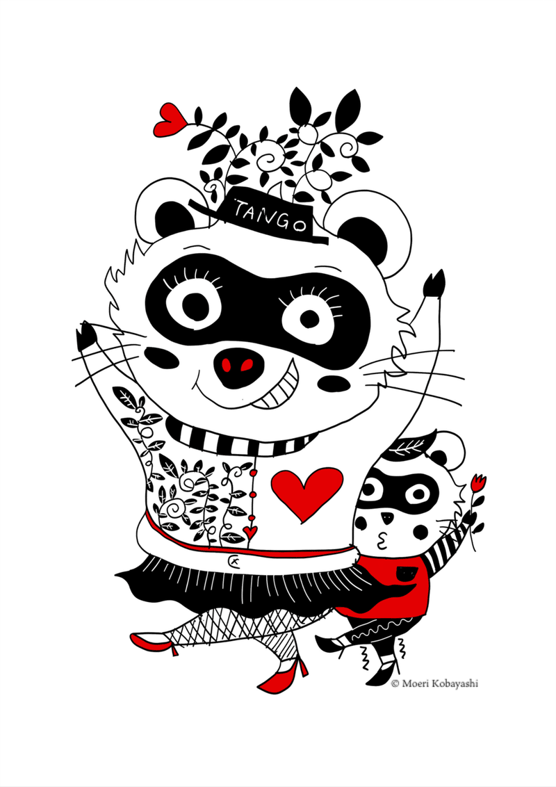 たぬきのミロンガTシャツ販売のお知らせ｜小林萌里 Moeri Kobayashi