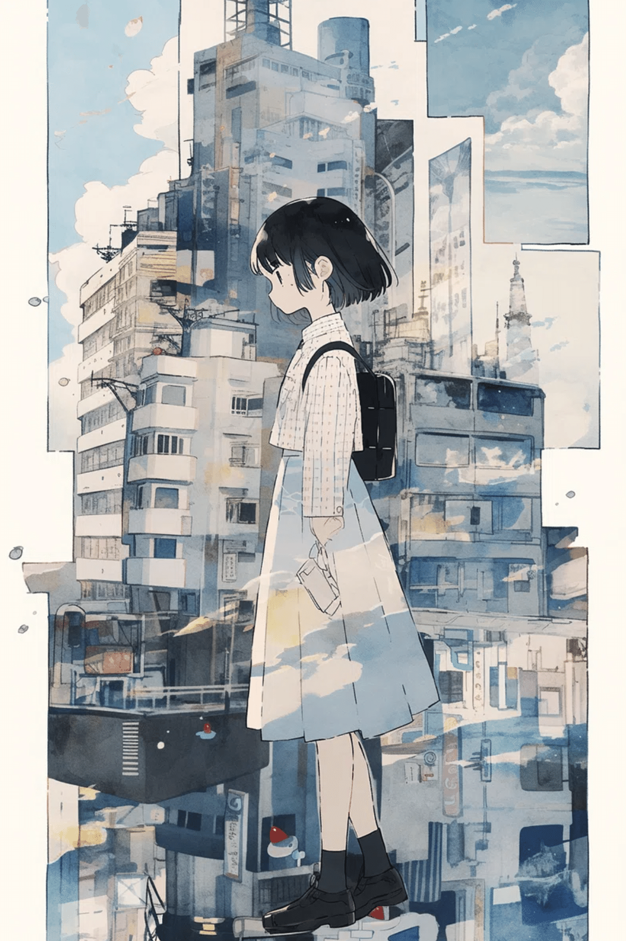 【🎁 無料開放】 土曜日になりました😆 Midjourneyのプロンプト「街と溶け合う女の子」を100円→無料にしました！良かったら試してみてください😊 https://note.com ...