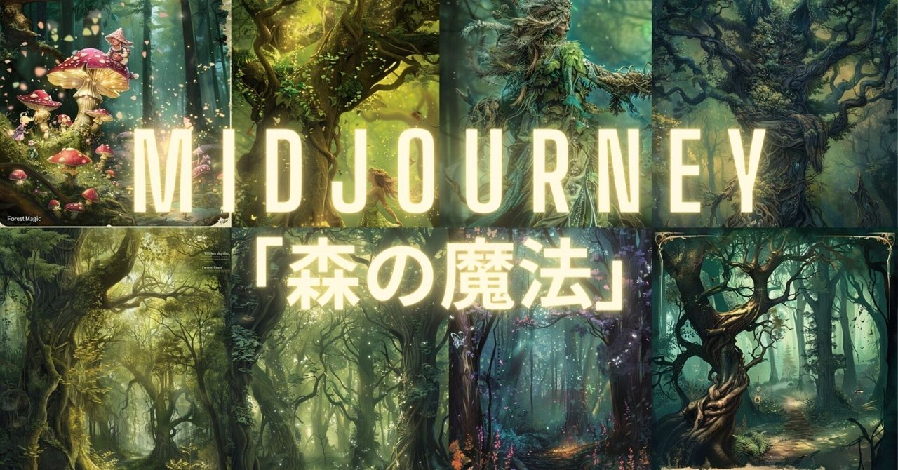 #141 Midjourney 『森の魔法』 40枚｜ラビラビ🐰（初心者向けAIツール紹介）