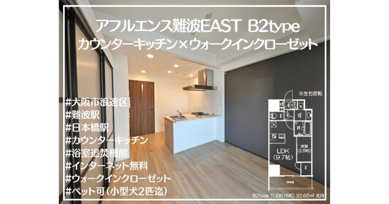 なんば。高島屋グループが手掛けたこだわりの高級賃貸│アフルエンス難波EAST 1LDK 32.65㎡｜大阪都心特化。最大仲介手数料無料のバッカス不動産のマンション取材記