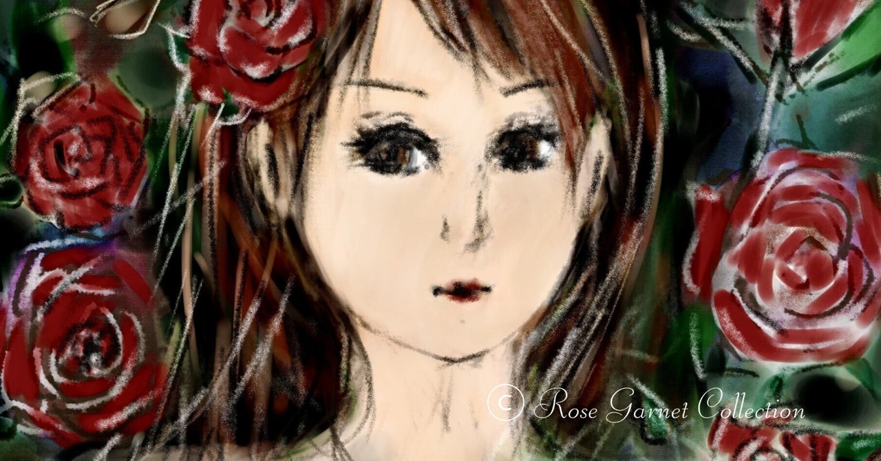 薔薇のくちづけ：my illustration｜Rose Garnet
