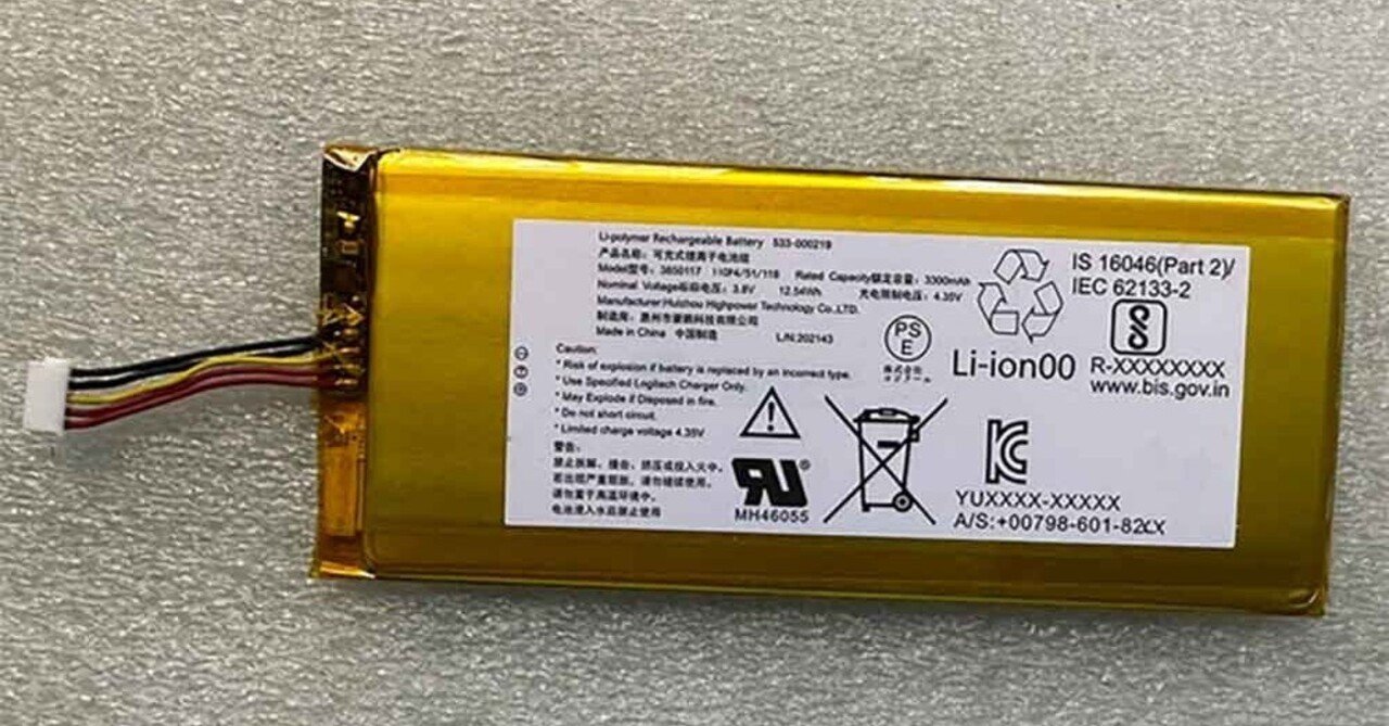 3080mAh Logitech 3850117 交換用バッテリー 対応機種 Logitech 3850117 533-000219｜安原绘麻