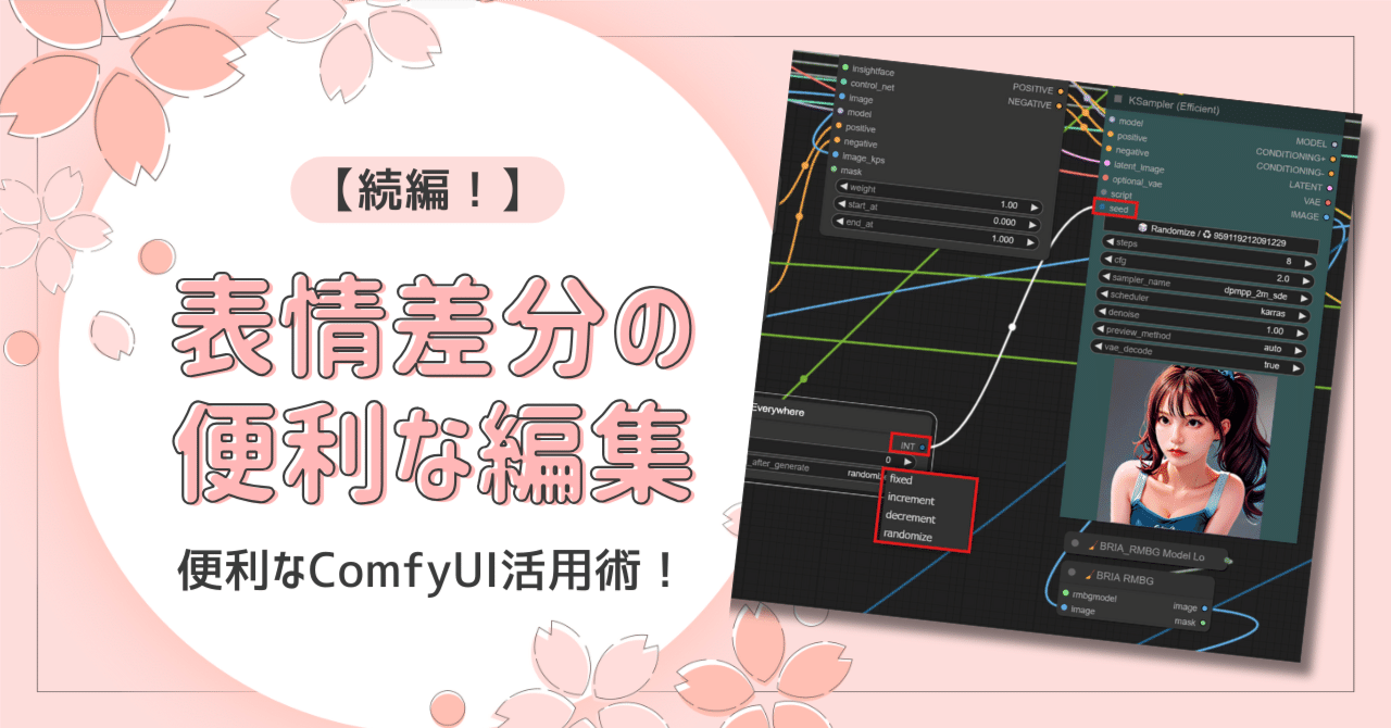 一括画像生成！ComfyUIでシード値をランダム設定する方法!ComfyUIとInstantIDでランダムなシード値を使い画像バリエーションを作る ｜ハカセ アイ (Ai-Hakase)🐱 ...