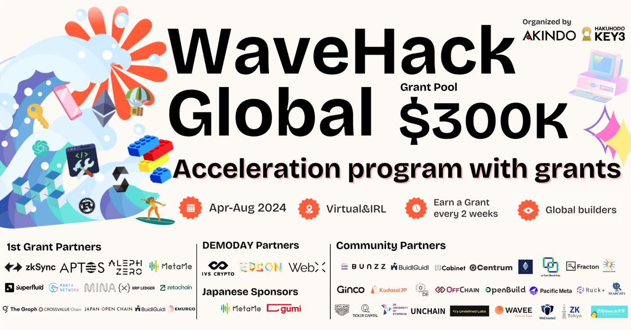 プロダクト開発者へ総額30万ドルを提供するWaveHack Globalとは？｜shinichiro kinjo