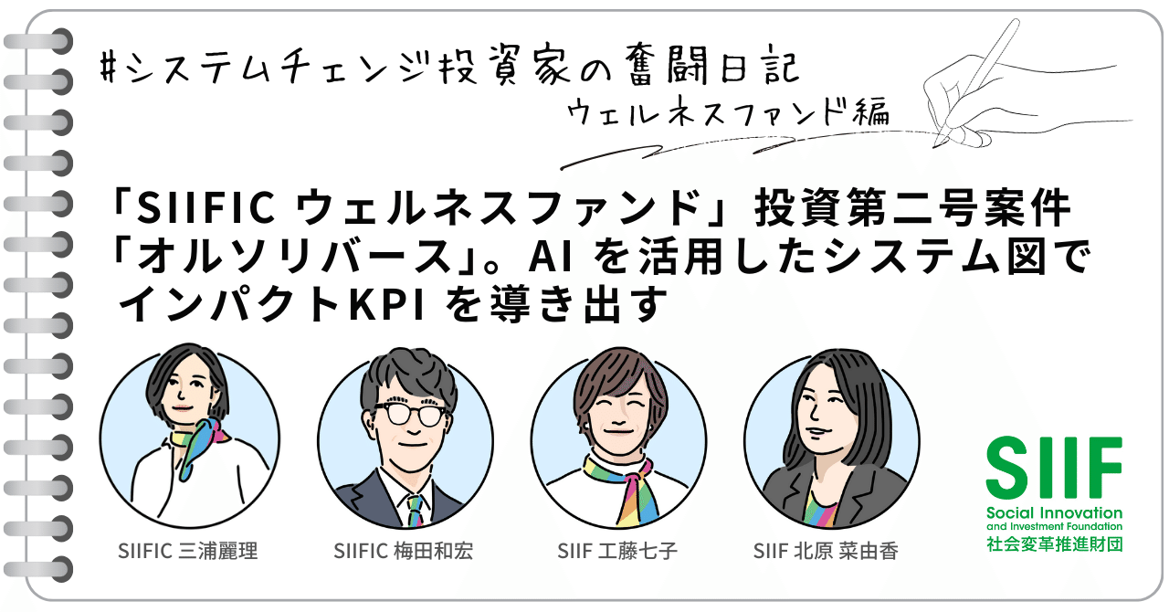 「SIIFIC ウェルネスファンド」投資第二号案件「オルソリバース」。AI を活用したシステム図でインパクトKPI を導き出す｜SIIF
