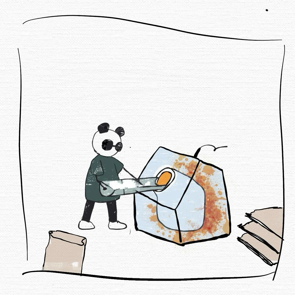 ねこ背の坩堝。という話｜山羊硝子店