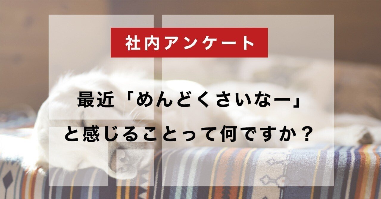 最近「めんどくさいなー」と感じることって何ですか？｜N2i DS事業部