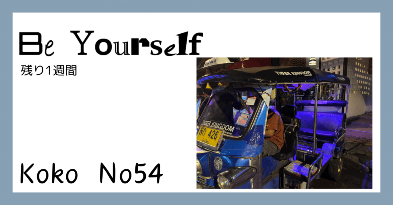 残り1週間｜Koko🌸